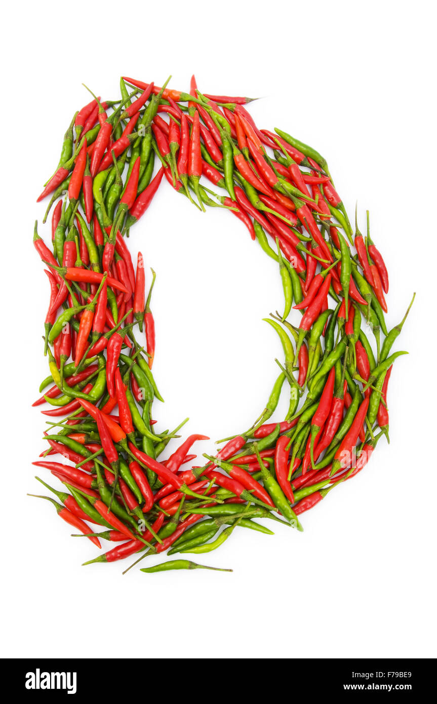 Alphabet with green and red peppers - letter Stock Photo - Alamy