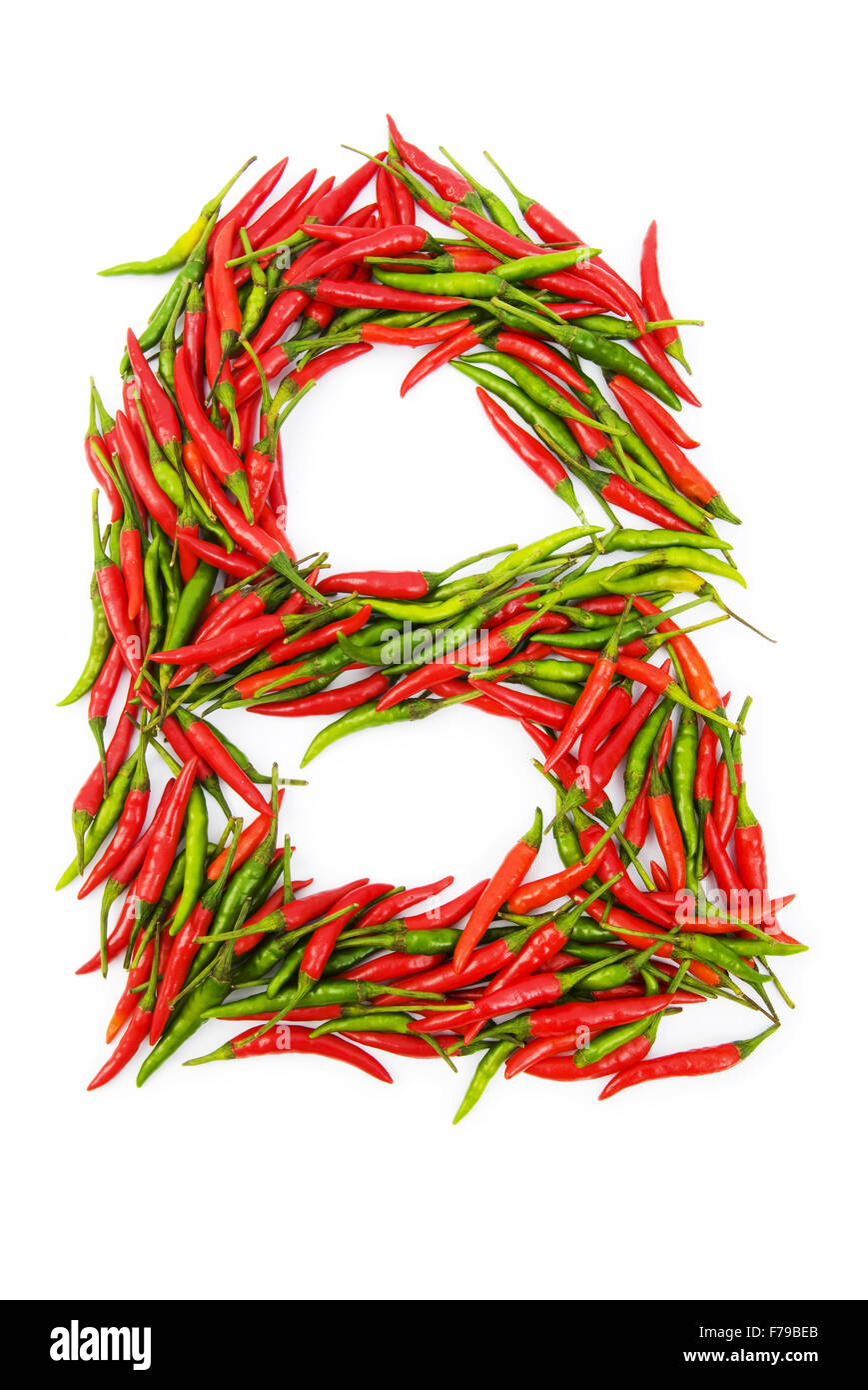 Alphabet with green and red peppers - letter Stock Photo - Alamy