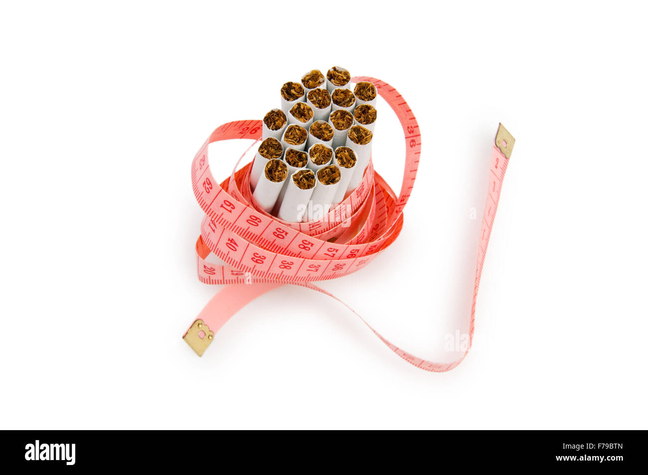 Smoking concept with measuring tape and cigarettes Stock Photo - Alamy