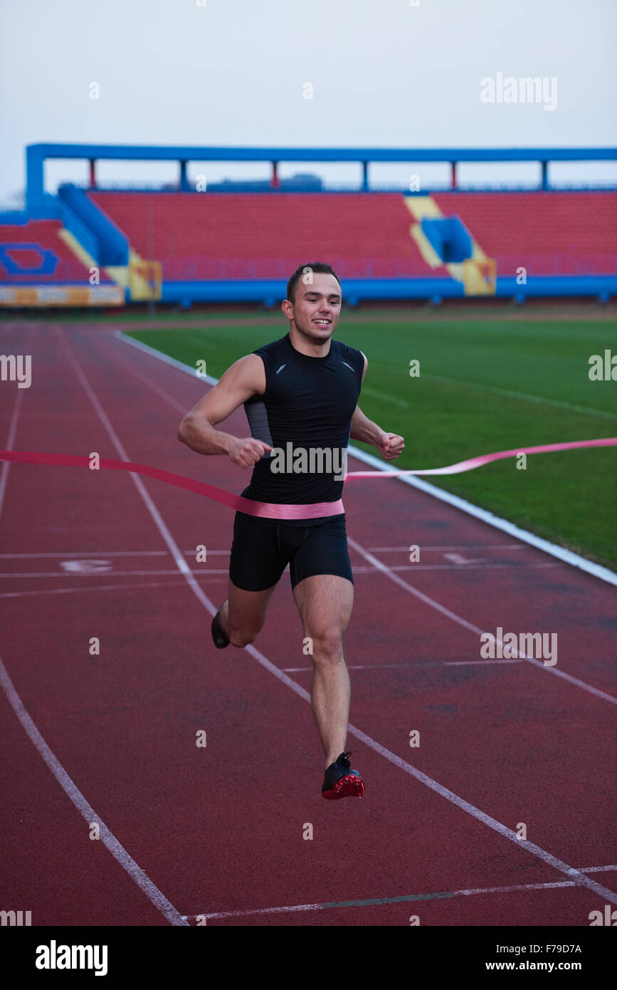 athletic runner finis line track Stock Photo - Alamy