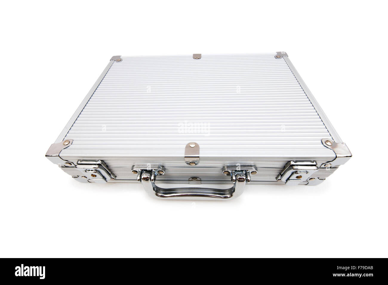 Metal case isolated on the white background Stock Photo - Alamy