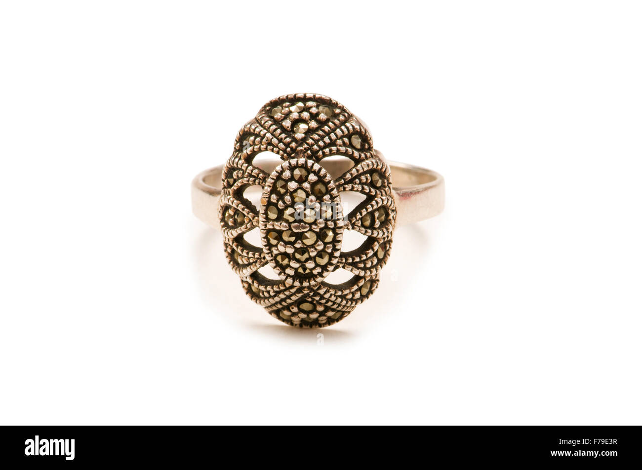 Silver ring isolated on the white background Stock Photo - Alamy