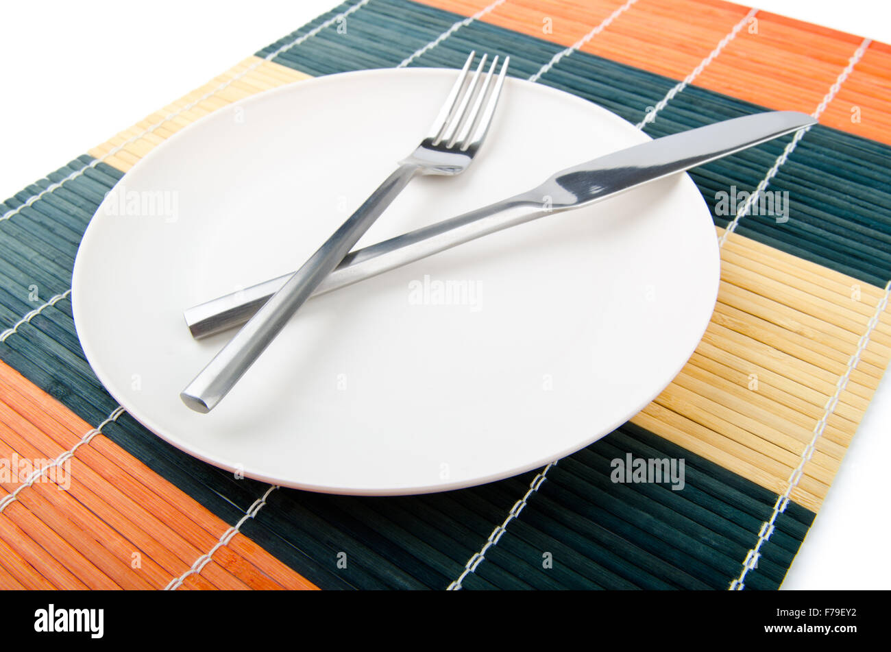 Food utensils served in plate Stock Photo - Alamy