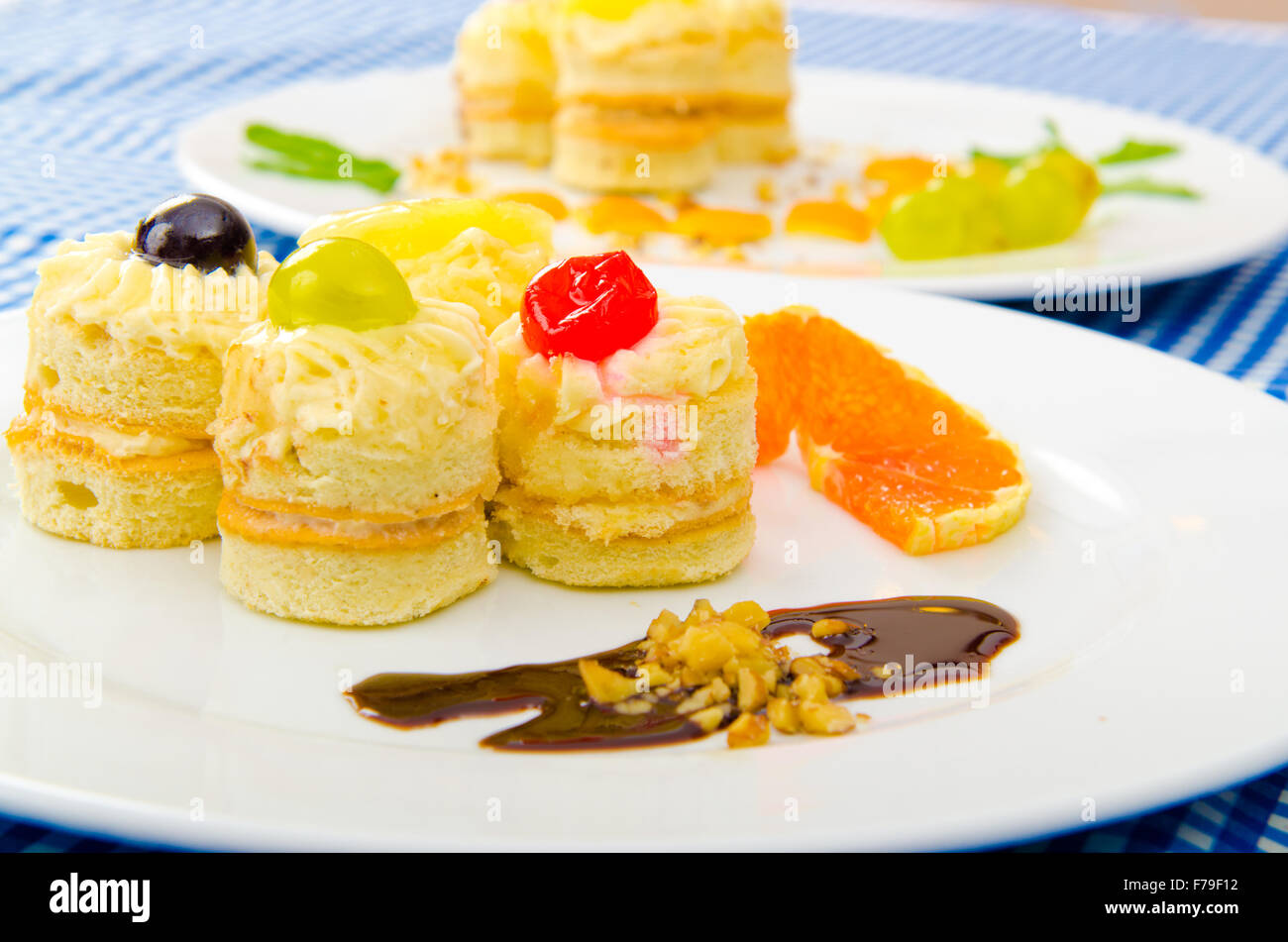 Tasty sweets in the plate Stock Photo - Alamy