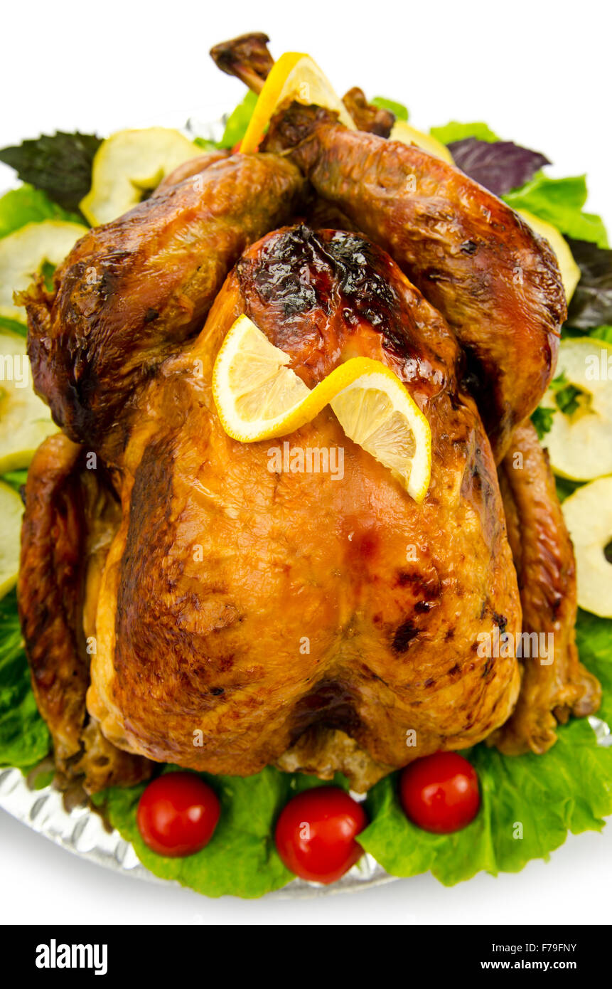 Turkey roasted and served in the plate Stock Photo - Alamy