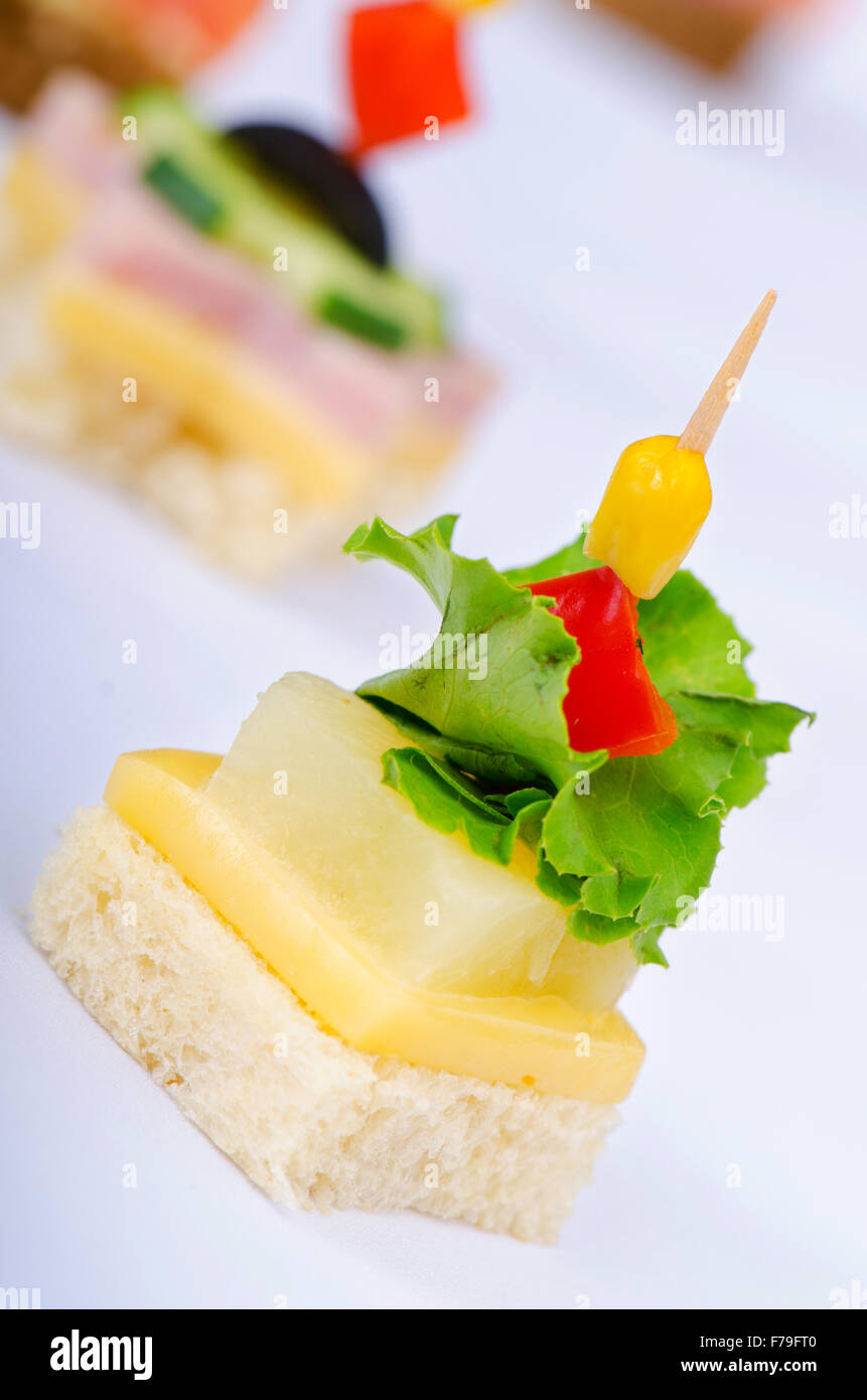 Selection of various canape Stock Photo - Alamy