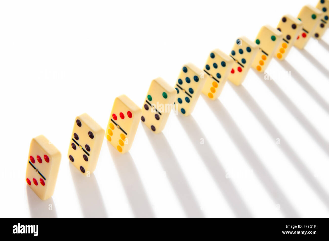 Domino effect with many pieces Stock Photo - Alamy