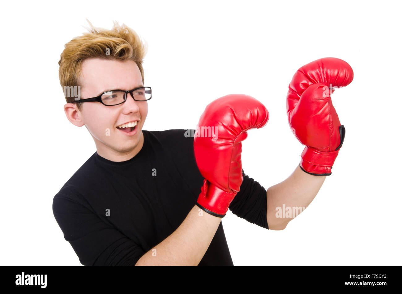 Funny boxer isolated on the white background Stock Photo - Alamy