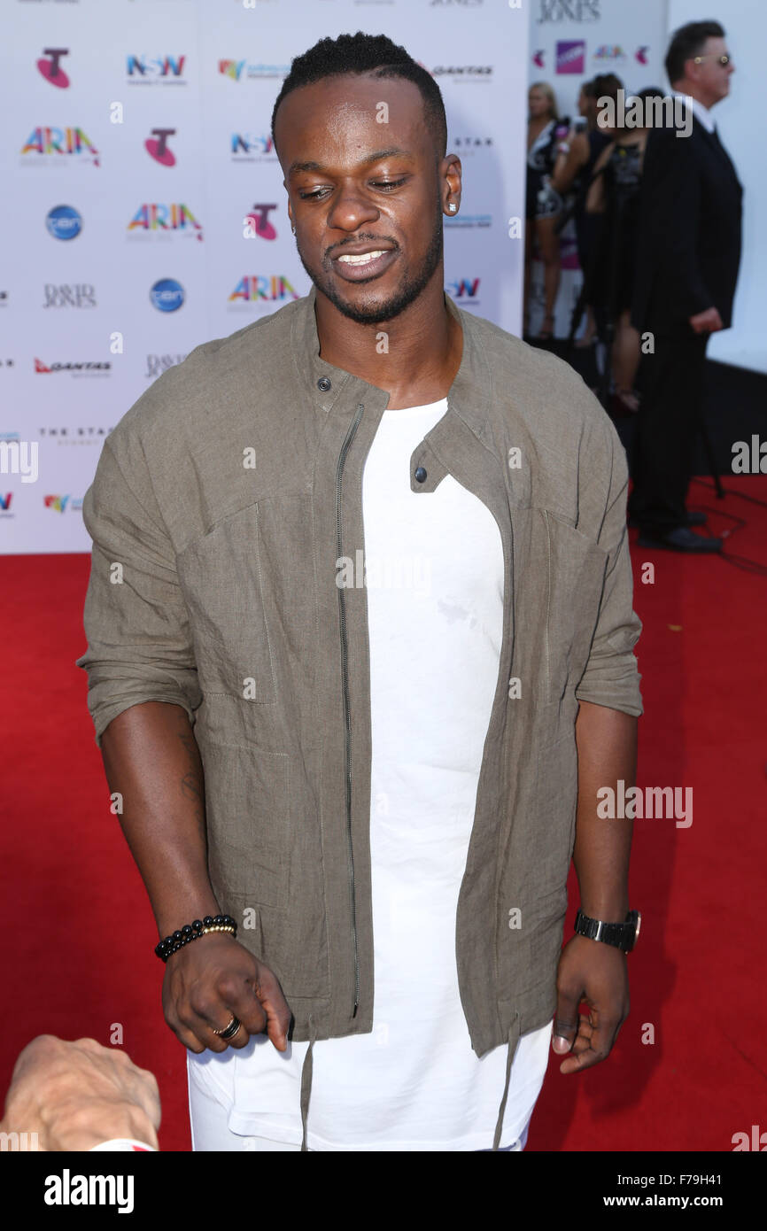 Tim Omaji (Timomatic) arrives on the red carpet at The Star, Pyrmont ...