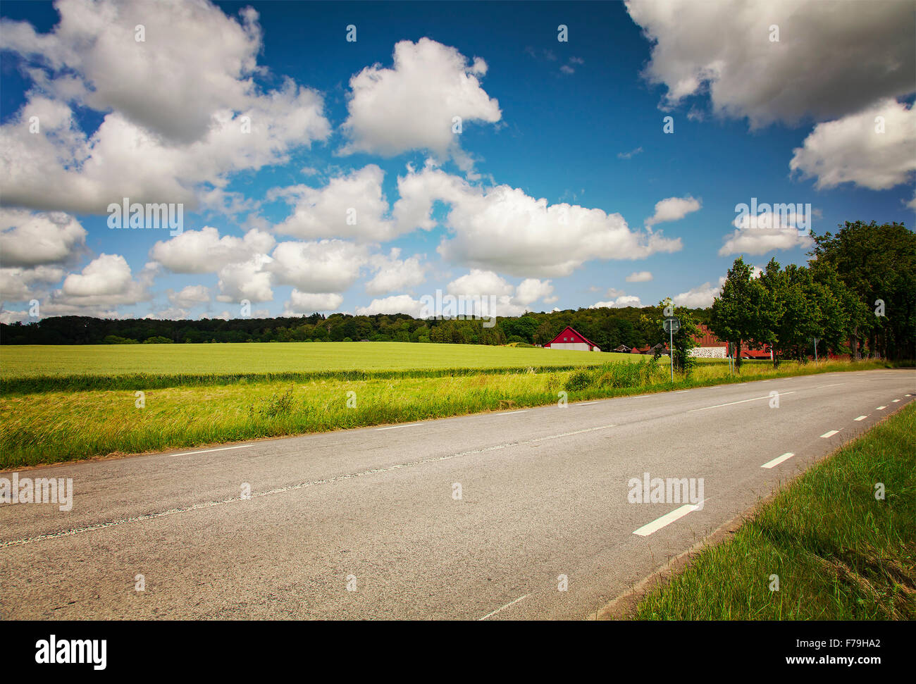 Image of a rural landscape road. Scania, Sweden Stock Photo - Alamy