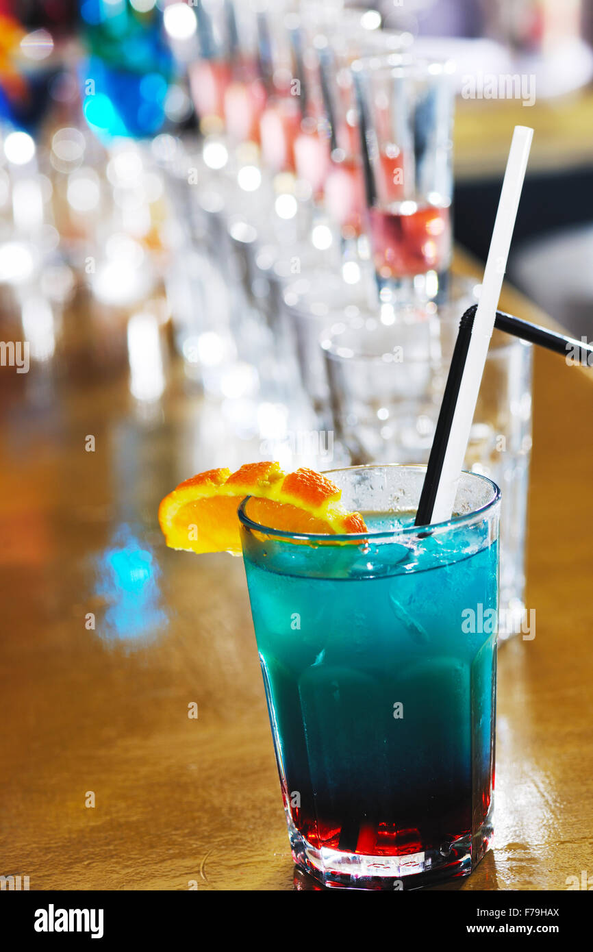 fresh cocktail alcohol drink in night bar Stock Photo - Alamy