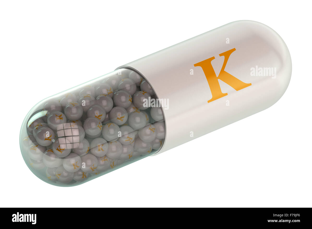 Vitamin capsule K isolated on white background Stock Photo - Alamy