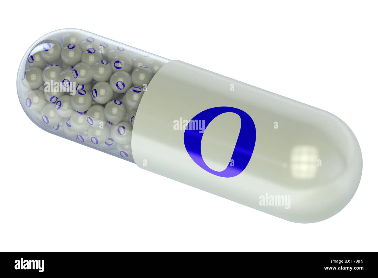 Vitamin capsule O isolated on white background Stock Photo - Alamy