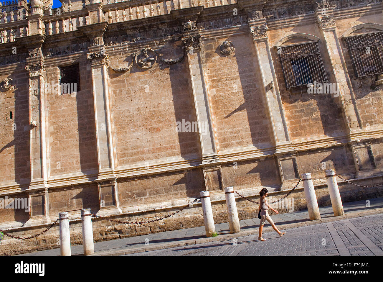 Facade of the cathedral, as seen from Fray Ceferino Gonzalez street ...