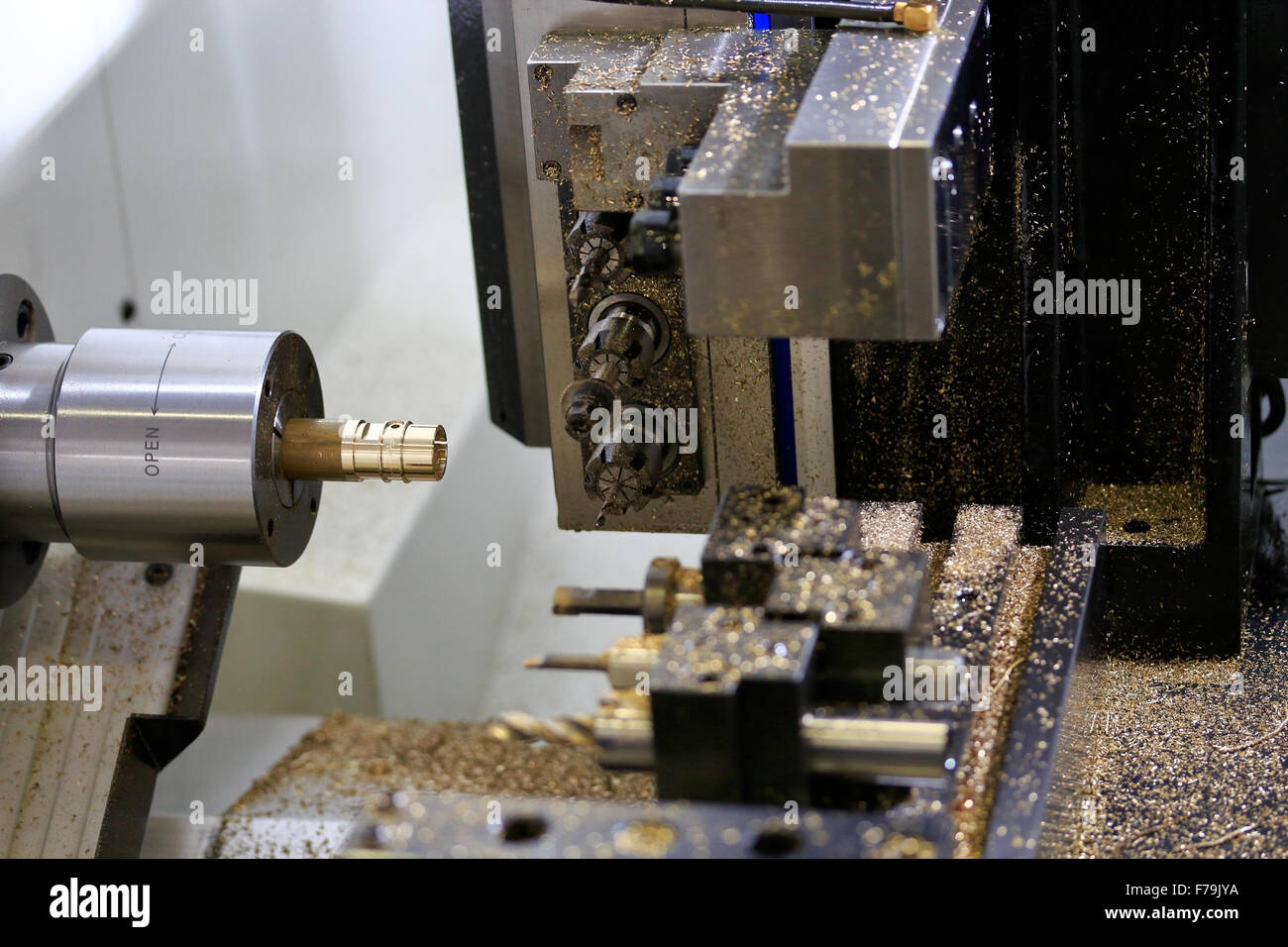 CNC turning and milling horizontal machine center Stock Photo - Alamy