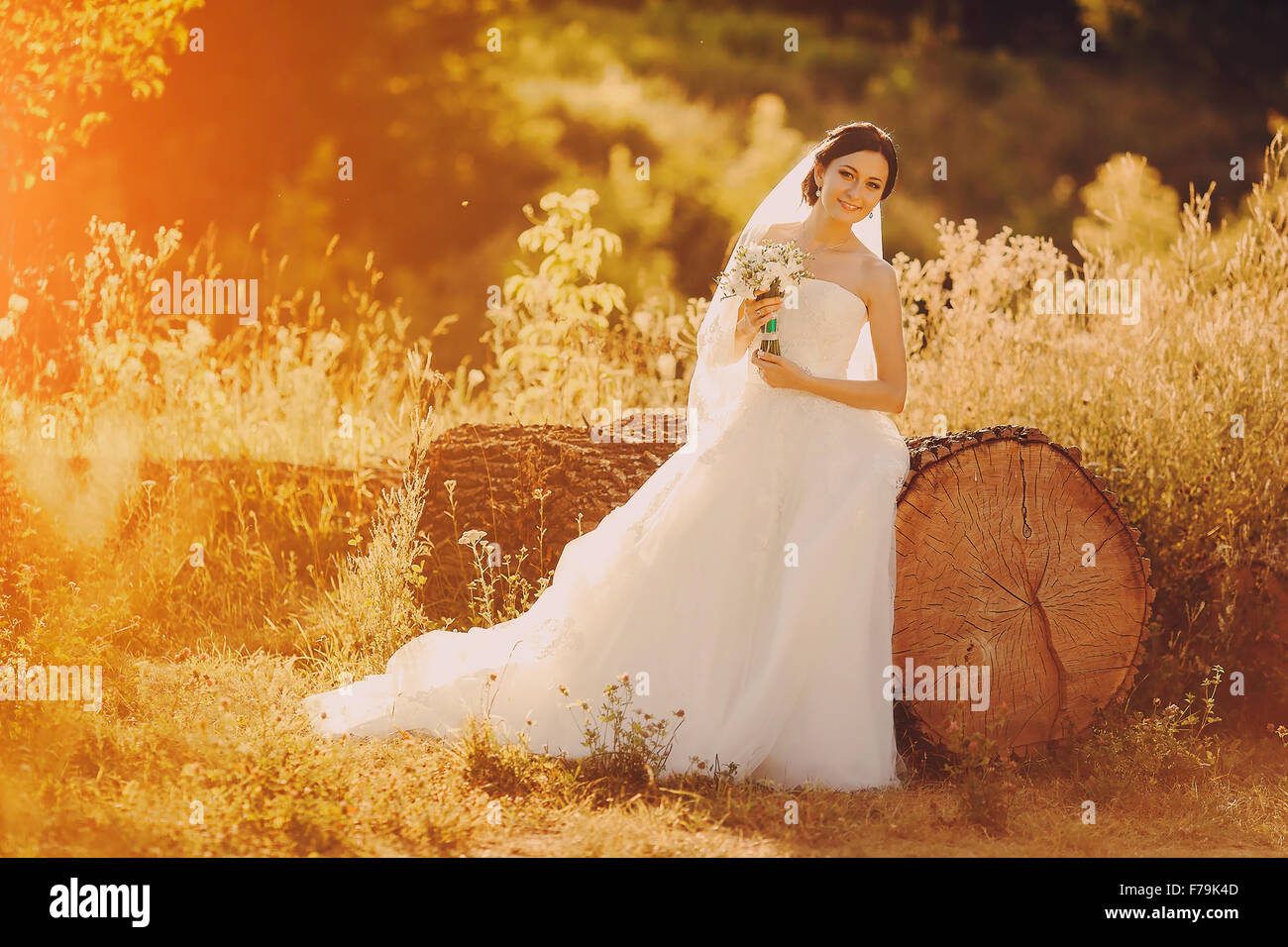 young bride outside Stock Photo - Alamy