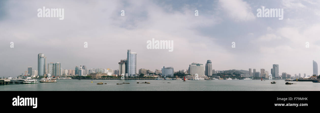 Xiamen, Fujian province, China - Panorama view of Xiamen cityscape ...