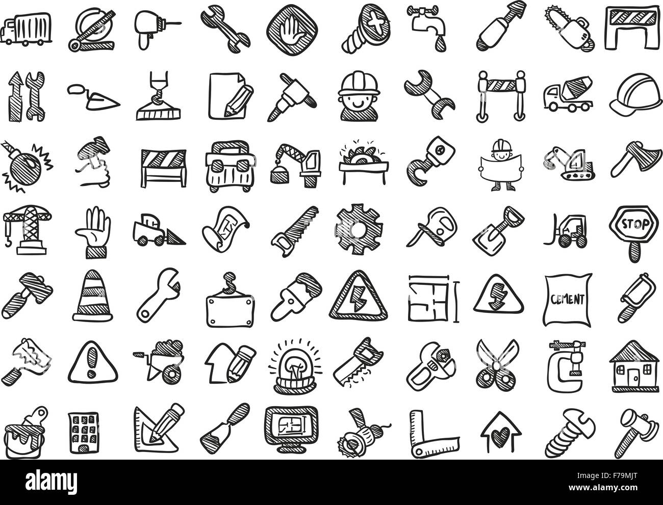 Construction cartoon icon set Stock Vector Image & Art - Alamy