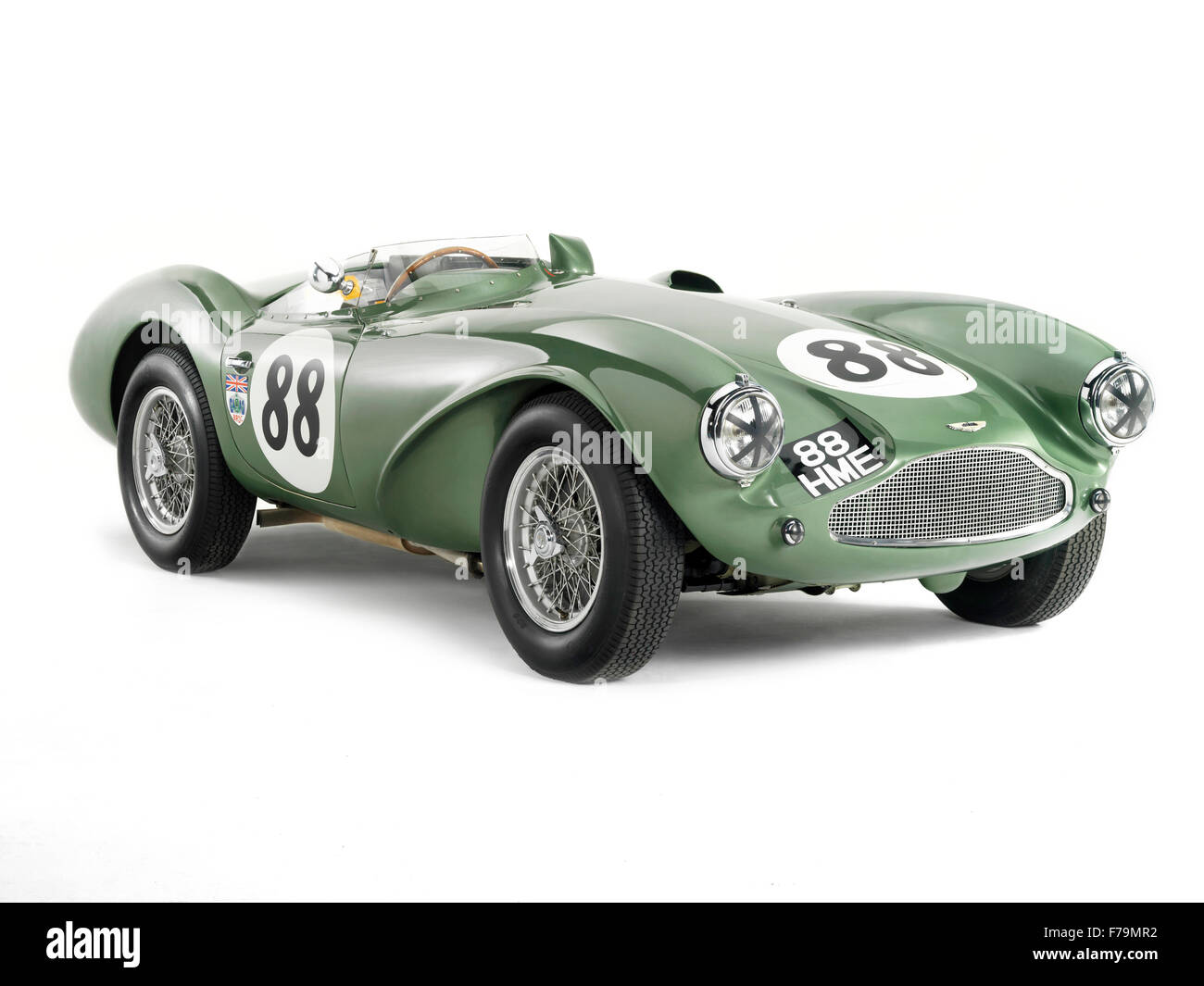 Studio photograph of Aston Martin DB3s sports car. White background ...
