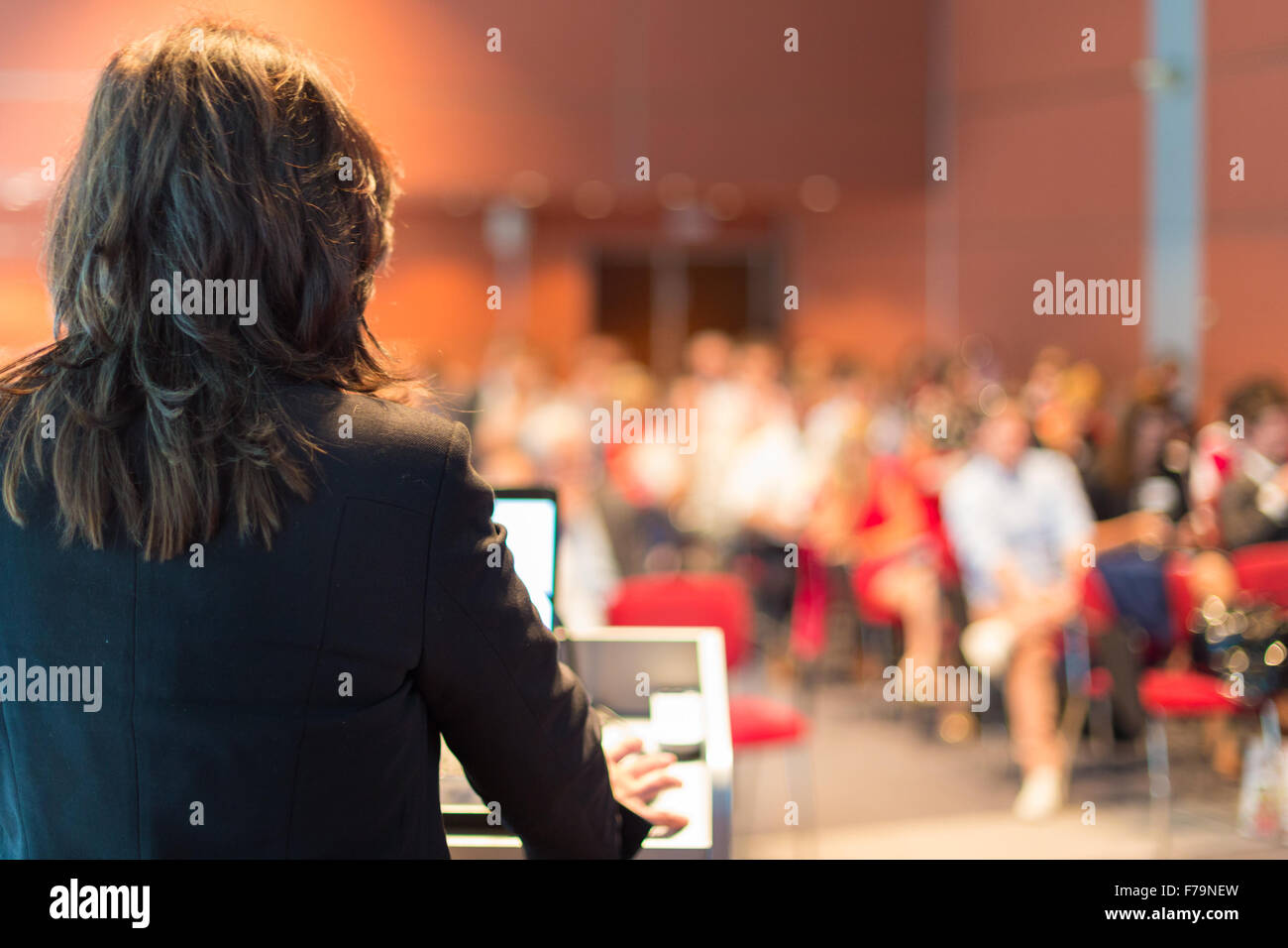 Business woman lecturing at Conference Stock Photo - Alamy