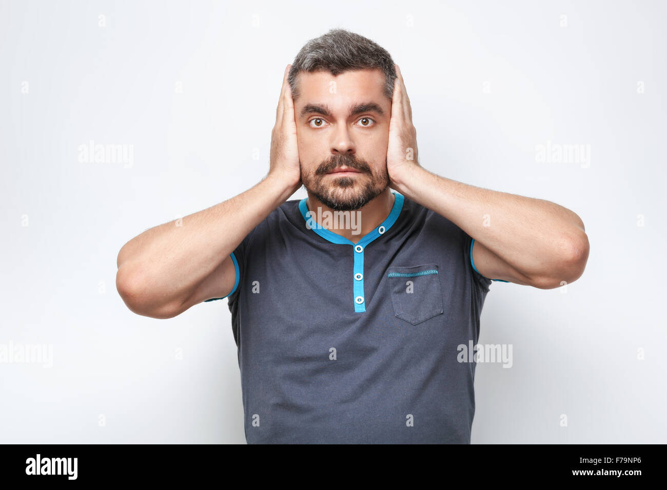 Concept for emotional man with beard Stock Photo - Alamy