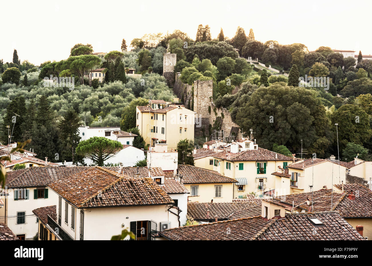 Ancient city walls of Florence, Tuscany, Italy. Urban scene. Cultural ...