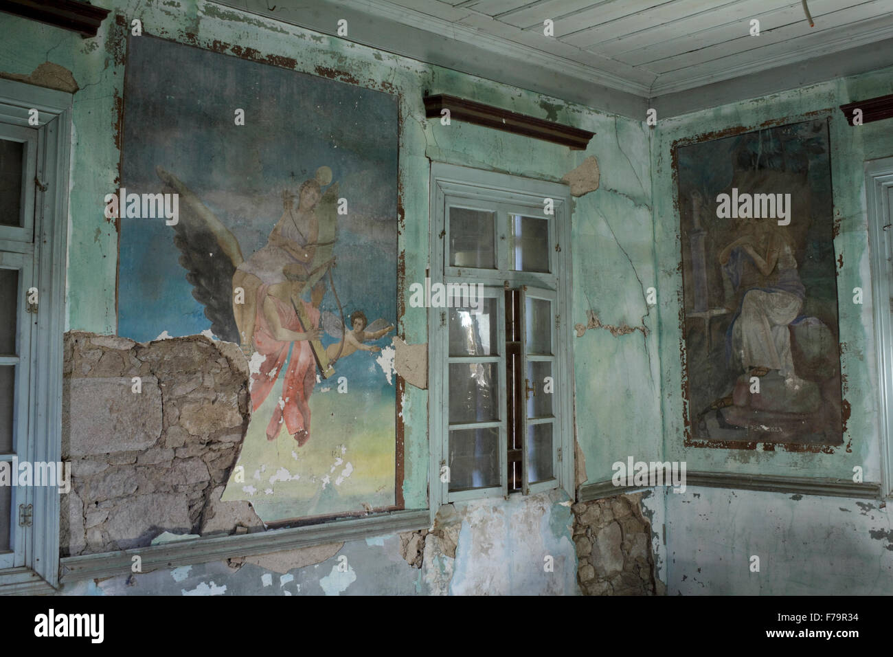 Wallpaintings arrangement. From left to right, 'Goddess Artemis' & 'The ...