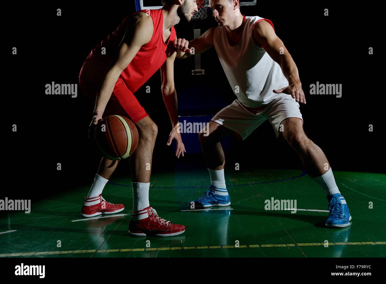 basketball game sport player in action isolated on black background ...