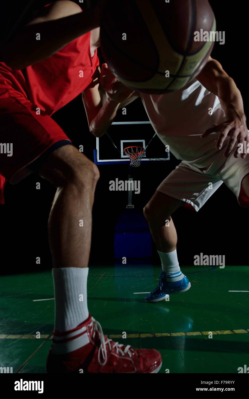 basketball game sport player in action isolated on black background ...