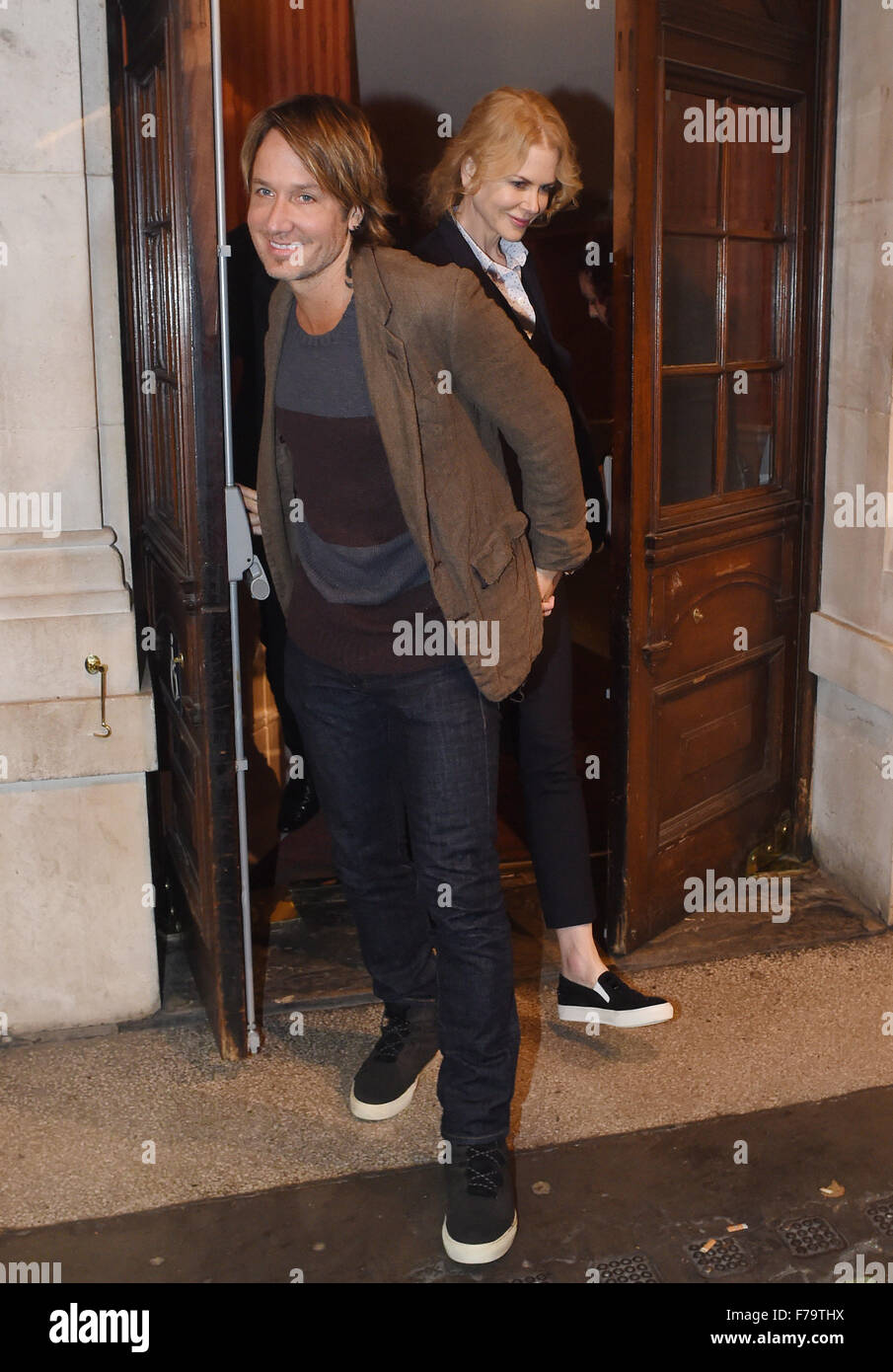 Nicole Kidman and her Husband Keith Urban seen leaving J Sheekeys ...