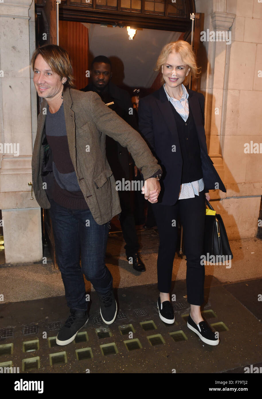 Nicole Kidman and her Husband Keith Urban seen leaving J Sheekeys ...