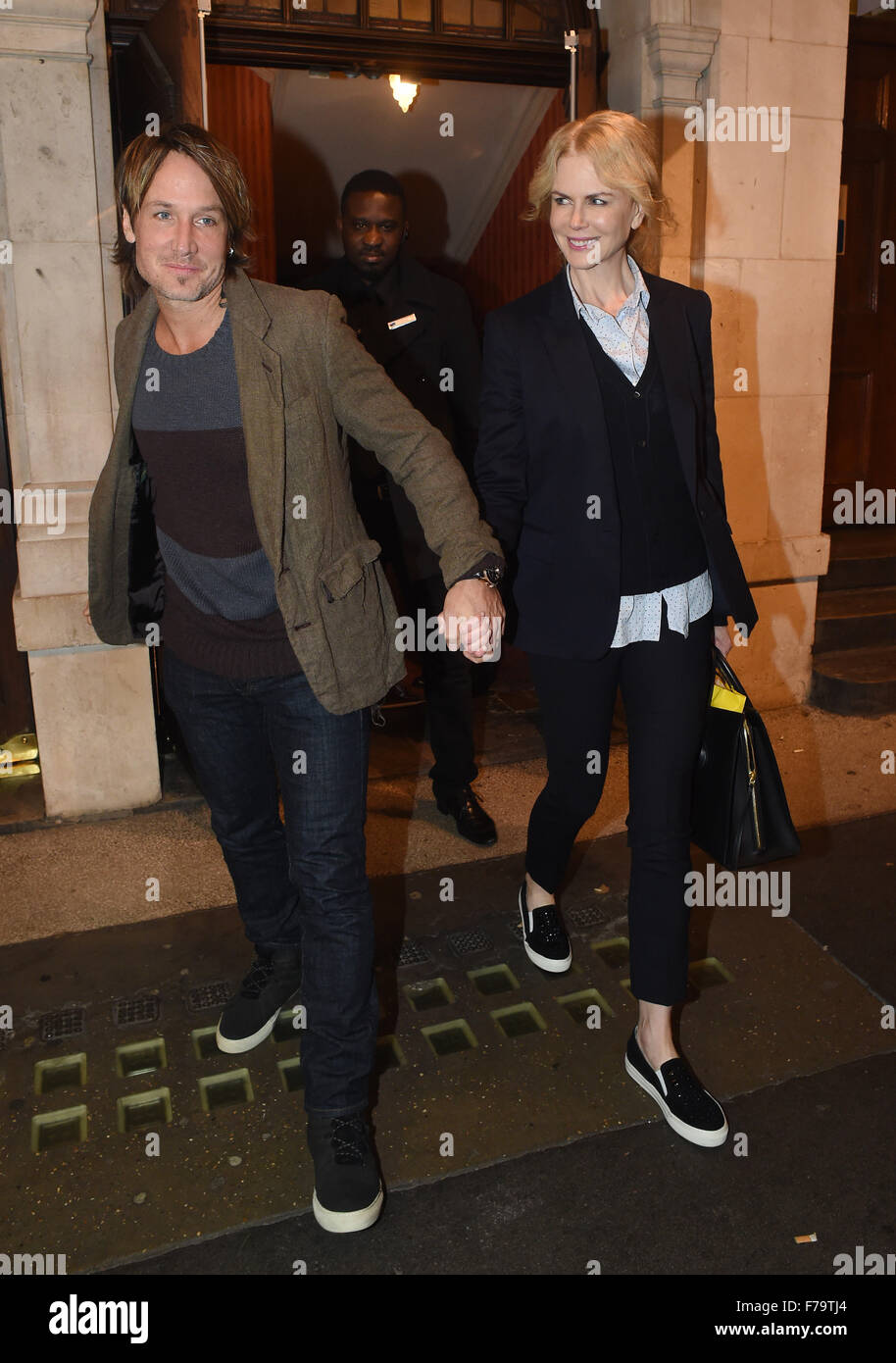 Nicole Kidman and her Husband Keith Urban seen leaving J Sheekeys ...