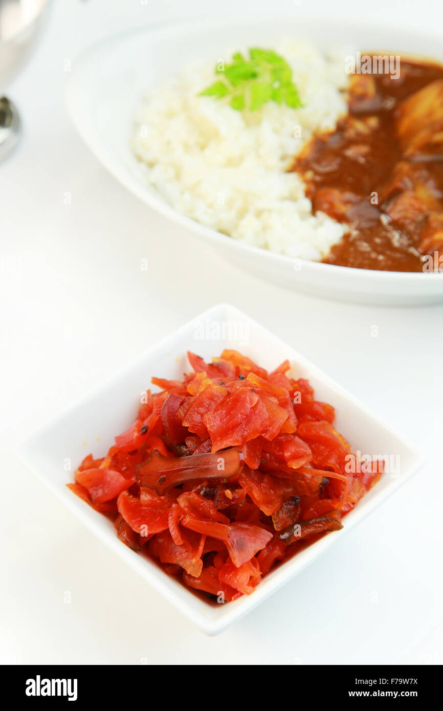 Fukujinzuke (Japanese pickles Stock Photo - Alamy