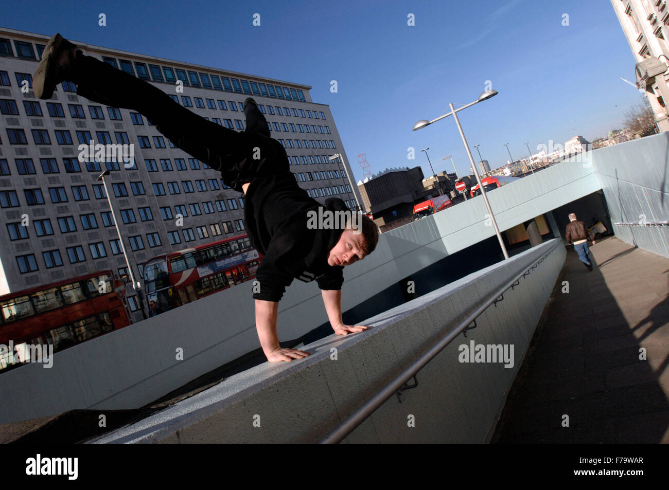 London based Urban Freeflow [urbanfreeflow.com] demonstrate Parkour ...