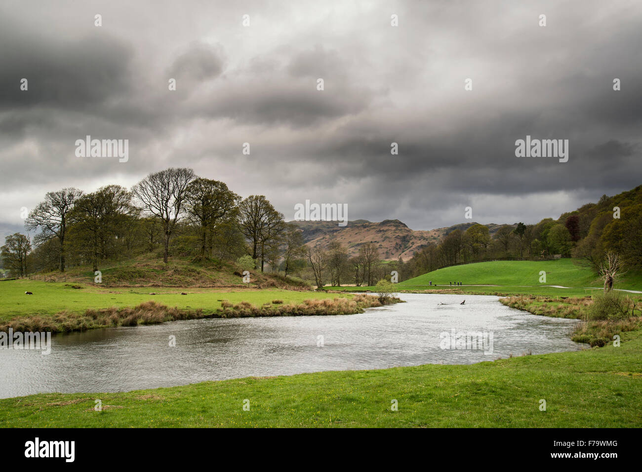 Stormy dramatic sky over Lake District landscape in England Stock Photo ...
