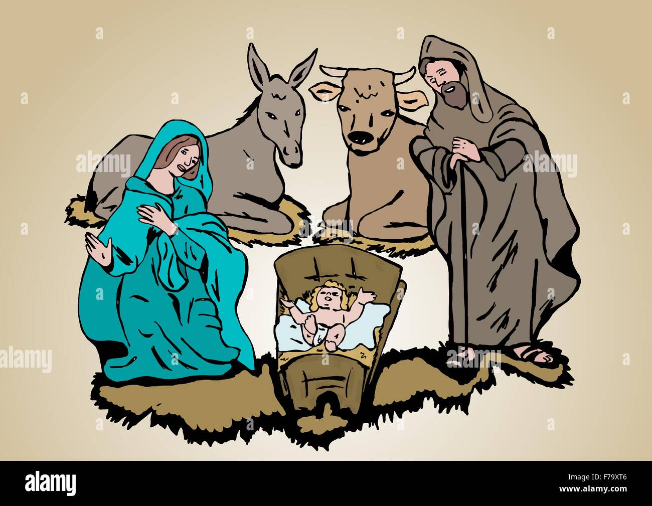 Nativity cartoon hi-res stock photography and images - Alamy