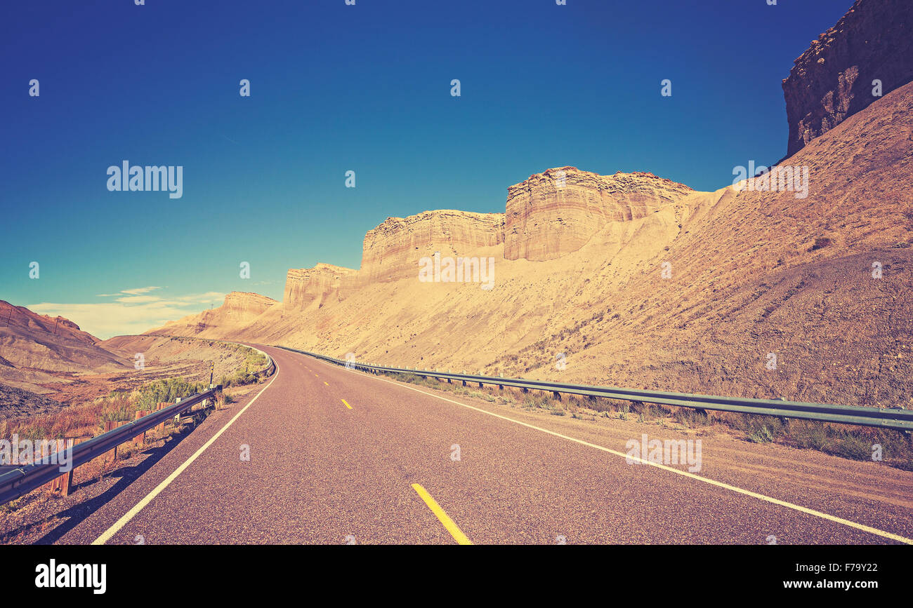 Retro vintage toned desert highway hi-res stock photography and images ...
