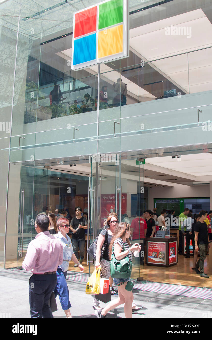 Microsoft Flagship store in Pitt street,Sydney,australia Stock Photo ...