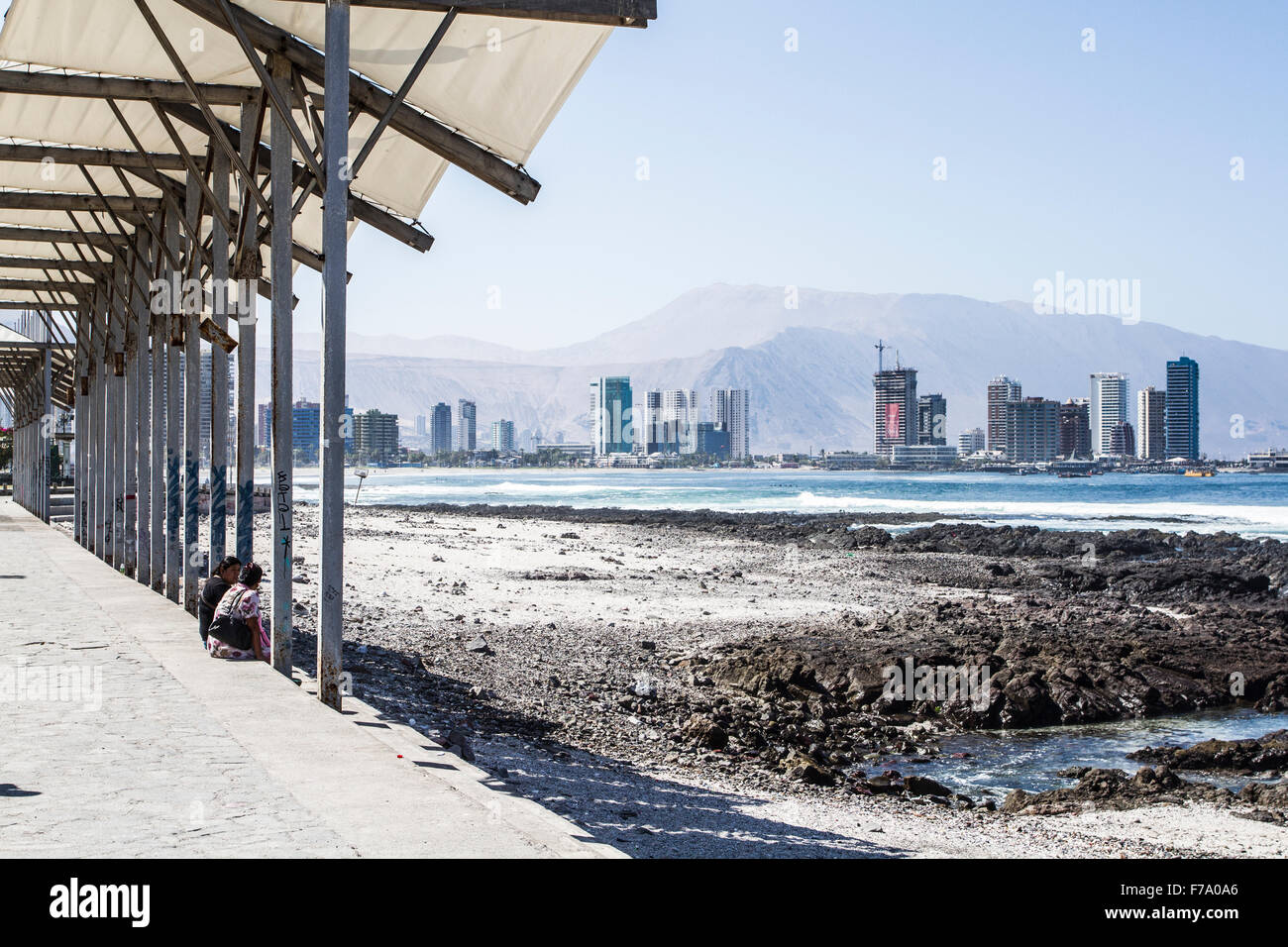 Cavancha Beach (Playa Cavancha). Iquique, Tarapaca Region, Chile Stock ...