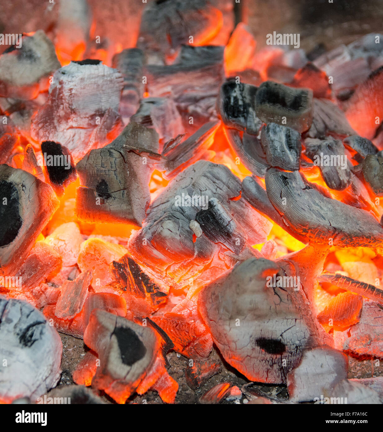 hot red coals in the hearth Stock Photo - Alamy