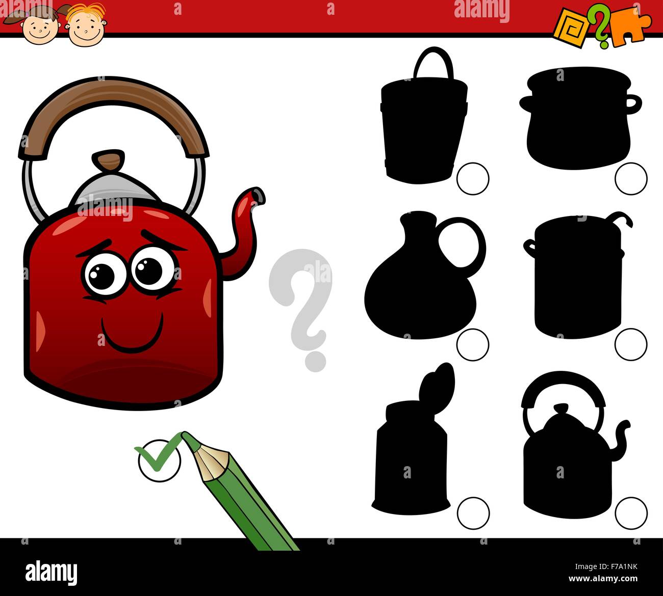 Cartoon Illustration of Educational Shadow Task for Preschool Children ...