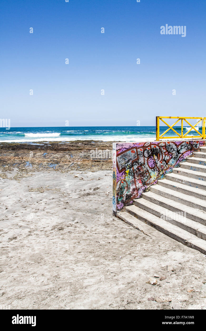 Cavancha Beach (Playa Cavancha). Iquique, Tarapaca Region, Chile Stock ...