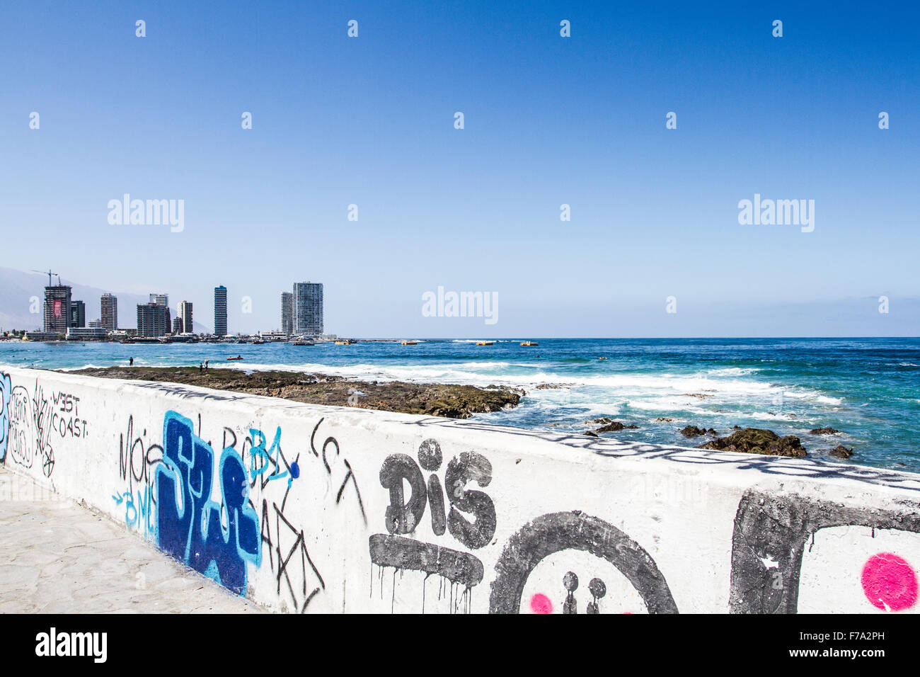 Cavancha Beach (Playa Cavancha). Iquique, Tarapaca Region, Chile Stock ...