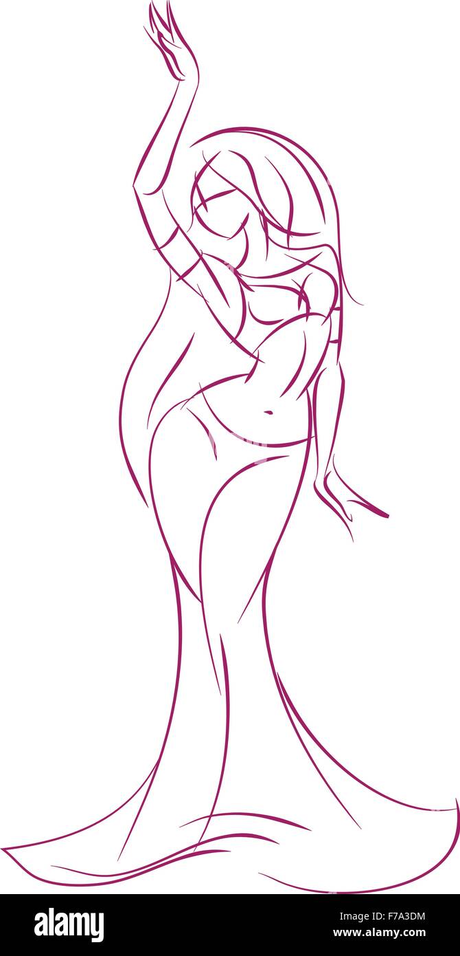 belly dancer ink sketch gesture drawing Stock Vector Image & Art - Alamy