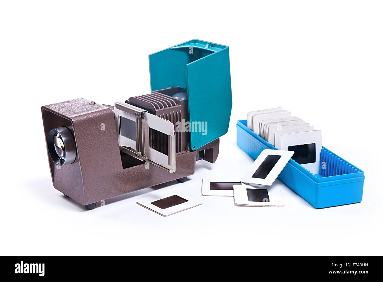Vintage filmstrip projector on the white background. Old projector for ...
