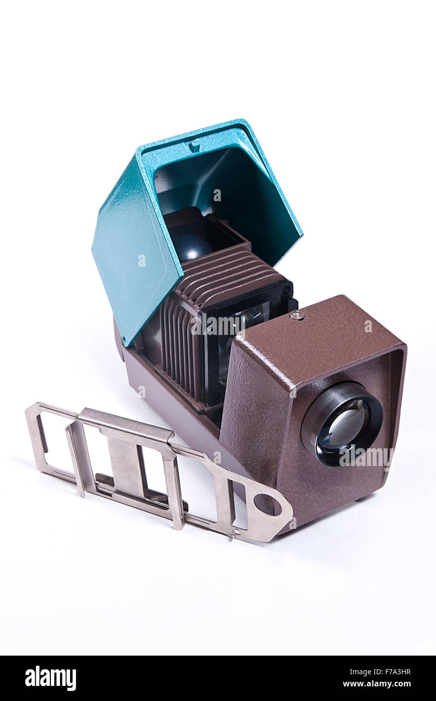 Vintage filmstrip projector on the white background. Old projector for ...