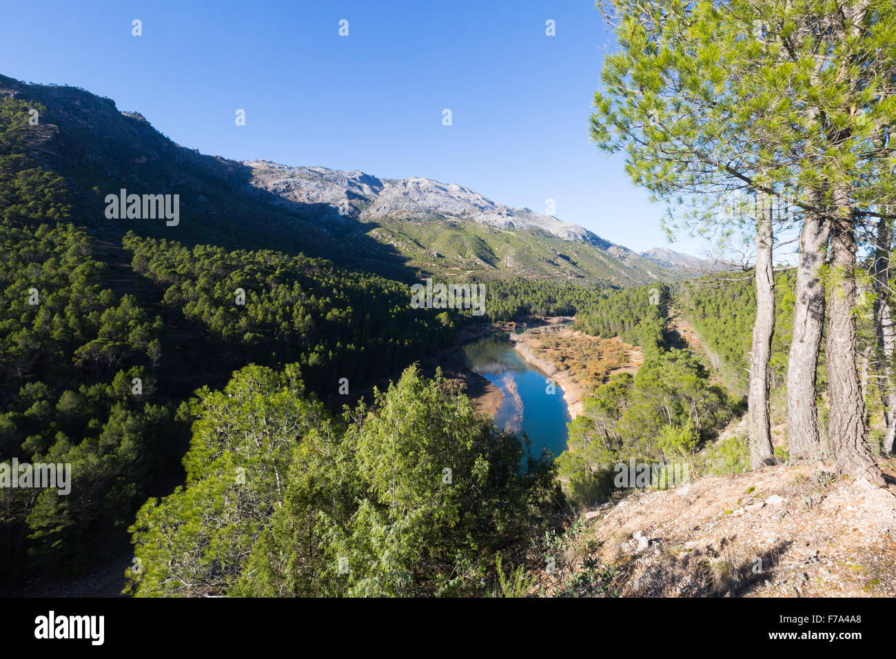 Mountains landscape with river. Guadalquivir river, Andalusia Stock ...