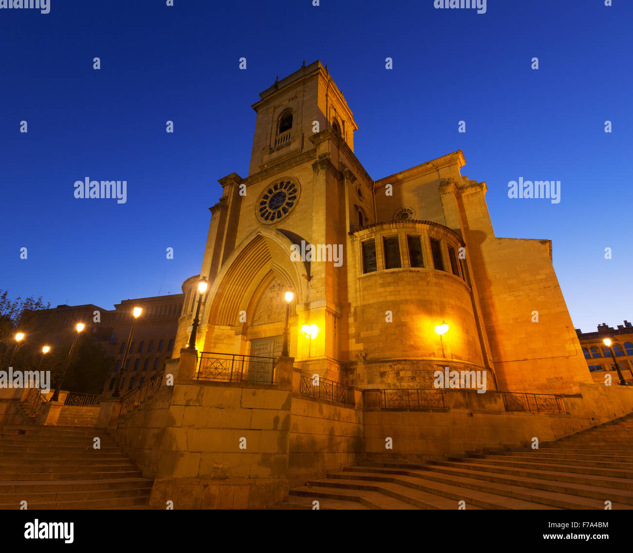 Albacete Cathedral in evening. Castile-La Mancha, Spain Stock Photo - Alamy