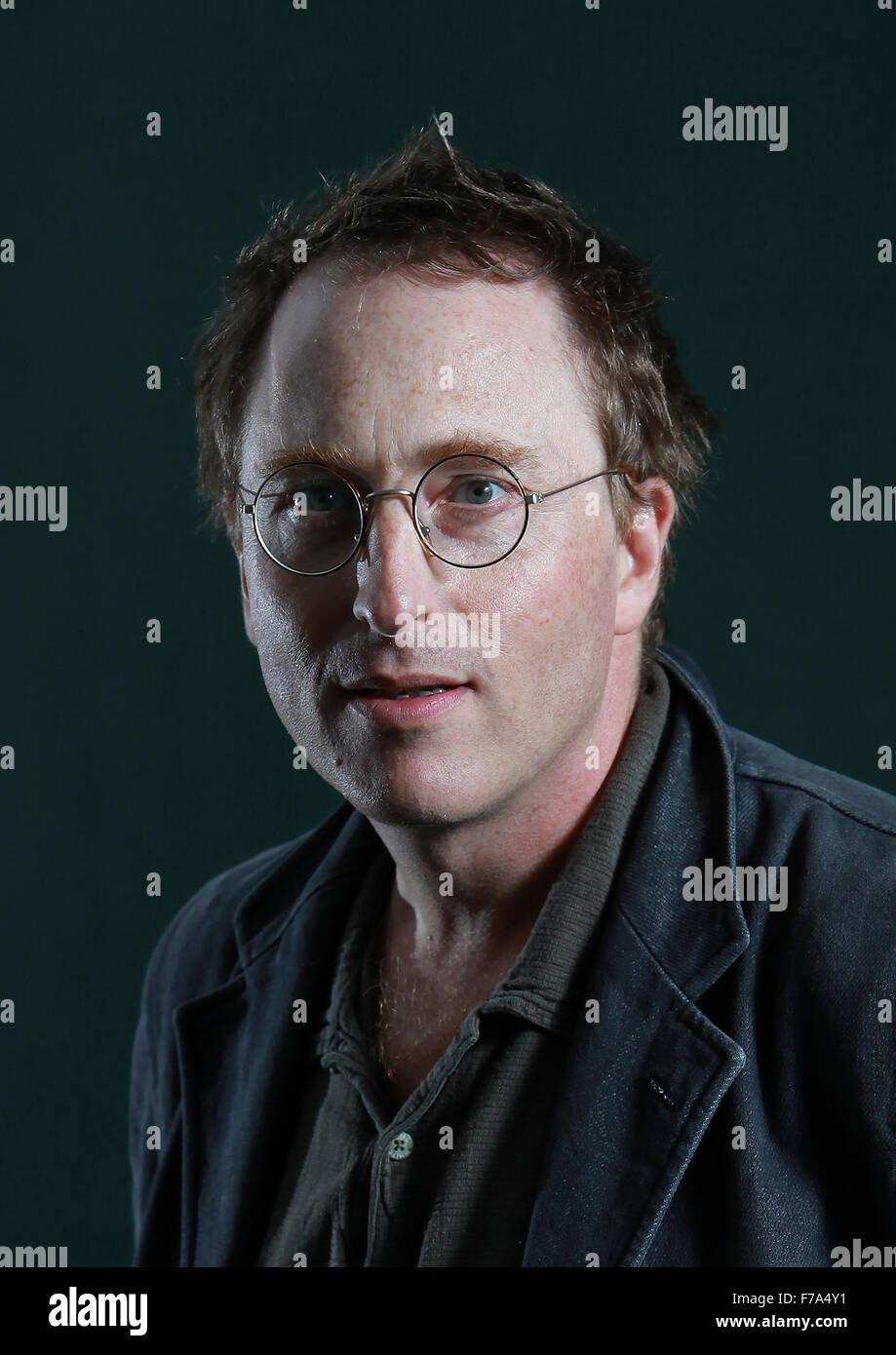 A portrait of Jon Ronson in Charlotte Square Gardens during The ...