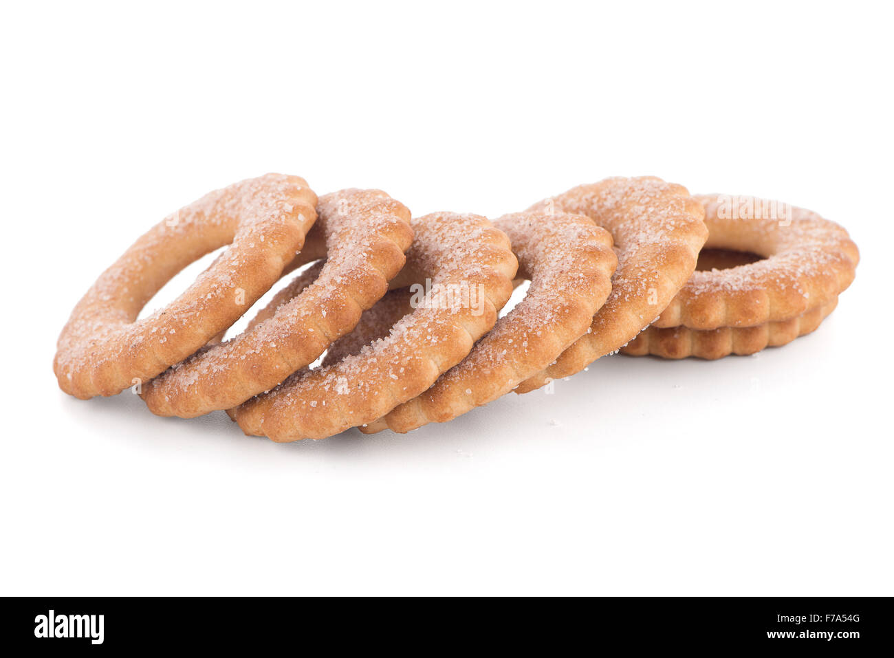 Rings biscuits pile isolated on a white background Stock Photo - Alamy